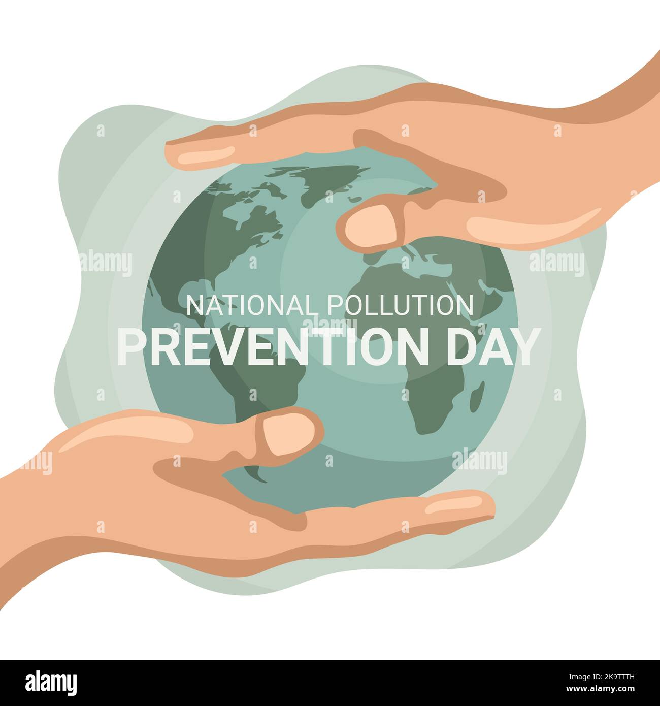 Conception nationale de la journée de prévention de la pollution avec les mains tenant la terre ...