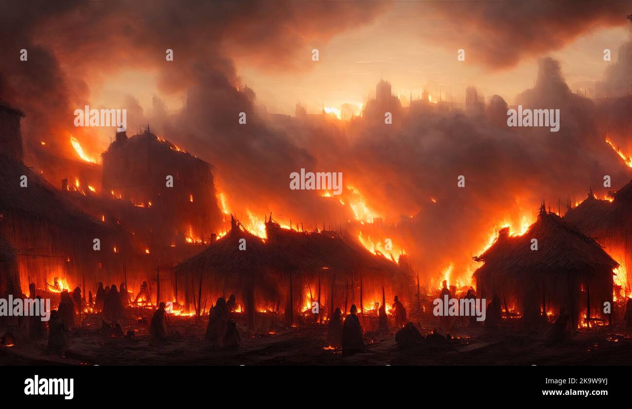 Viking house fire Banque de photographies et d’images à haute ...