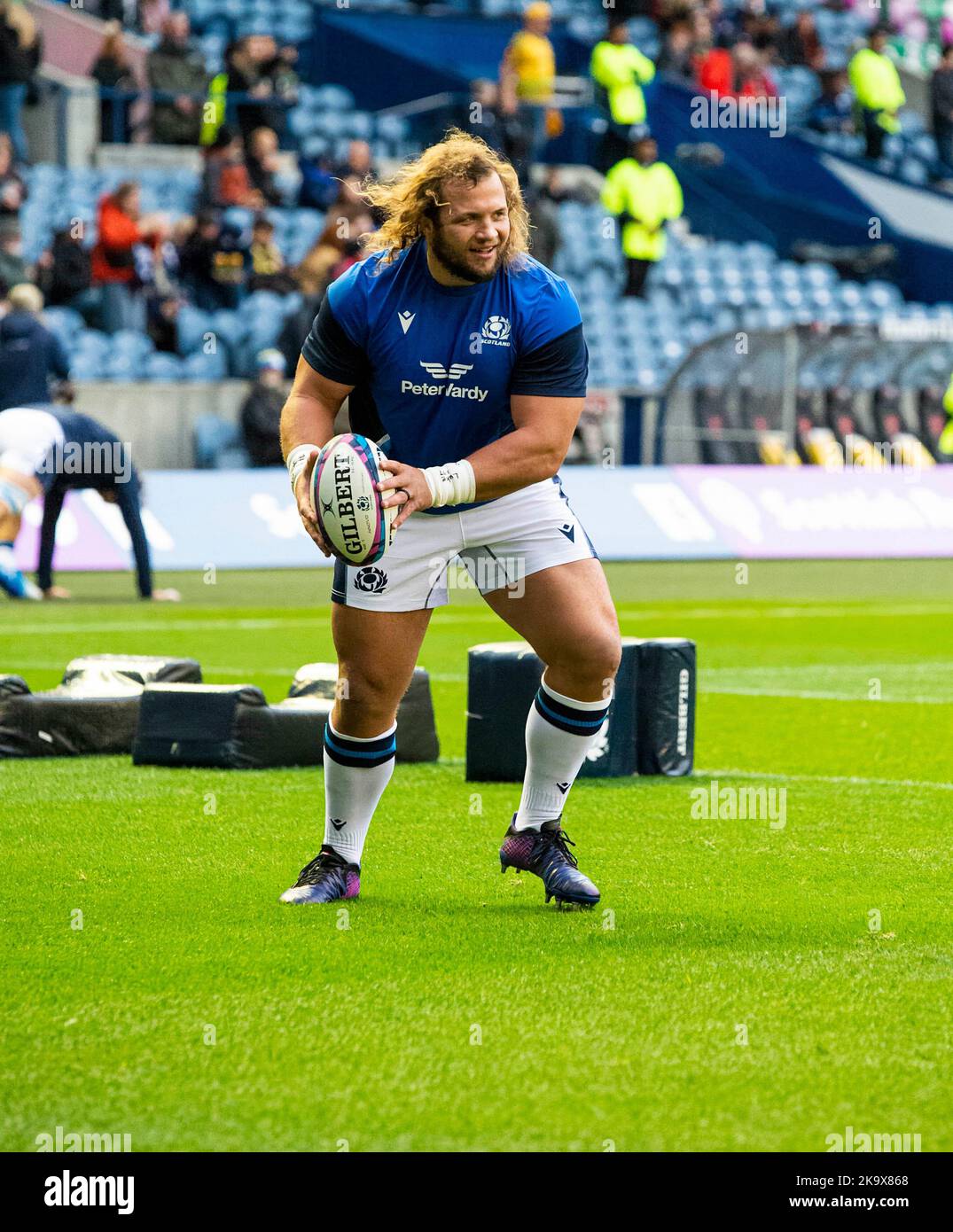 Scotland 29 octobre : Pierre Schoeman d'Écosse se réchauffe lors du ...