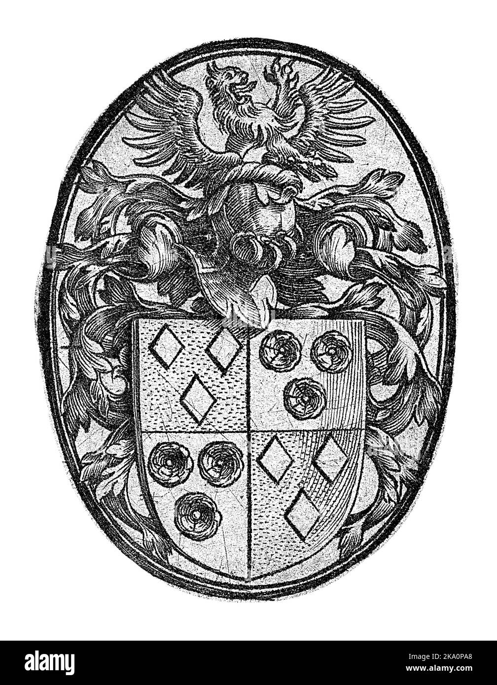 Armoiries de la famille Van Heussen de Haarlem (deux fois trois ...