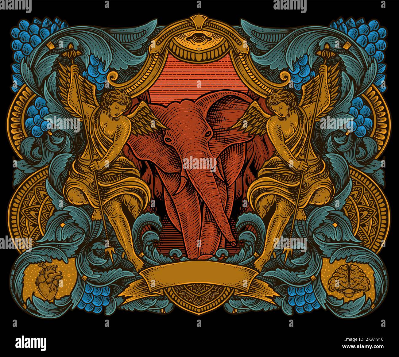 Elephant demon Banque d'images vectorielles - Alamy