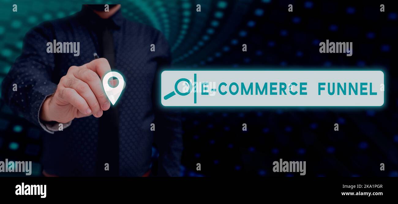 Affichage conceptuel E Commerce Funnel. Le concept d'Internet a ...
