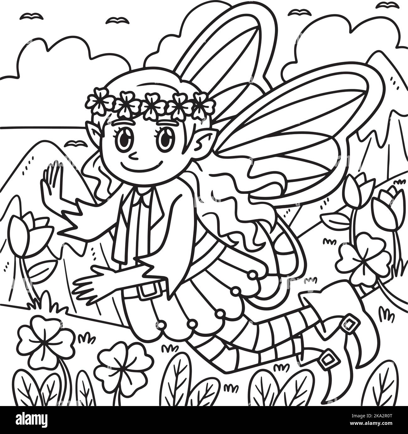 Coloriage saint patrick Banque d'images noir et blanc - Alamy