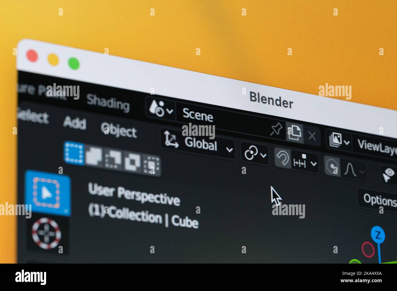 New york, Etats-Unis - 31 octobre 2022: Démarrer un nouveau projet dans Blender 3D application ...
