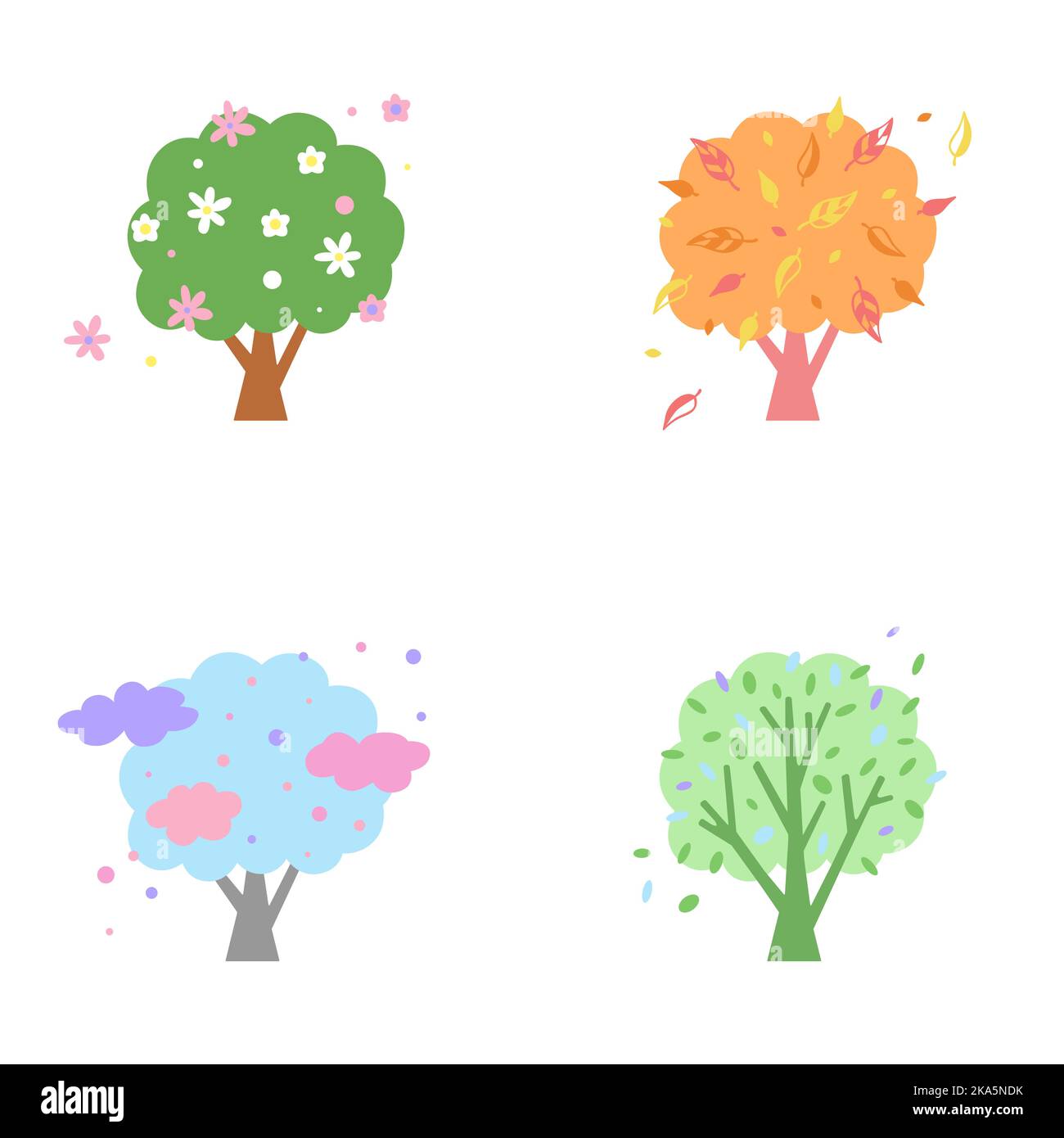 Four seasons cartoon illustration Banque de photographies et d’images à ...