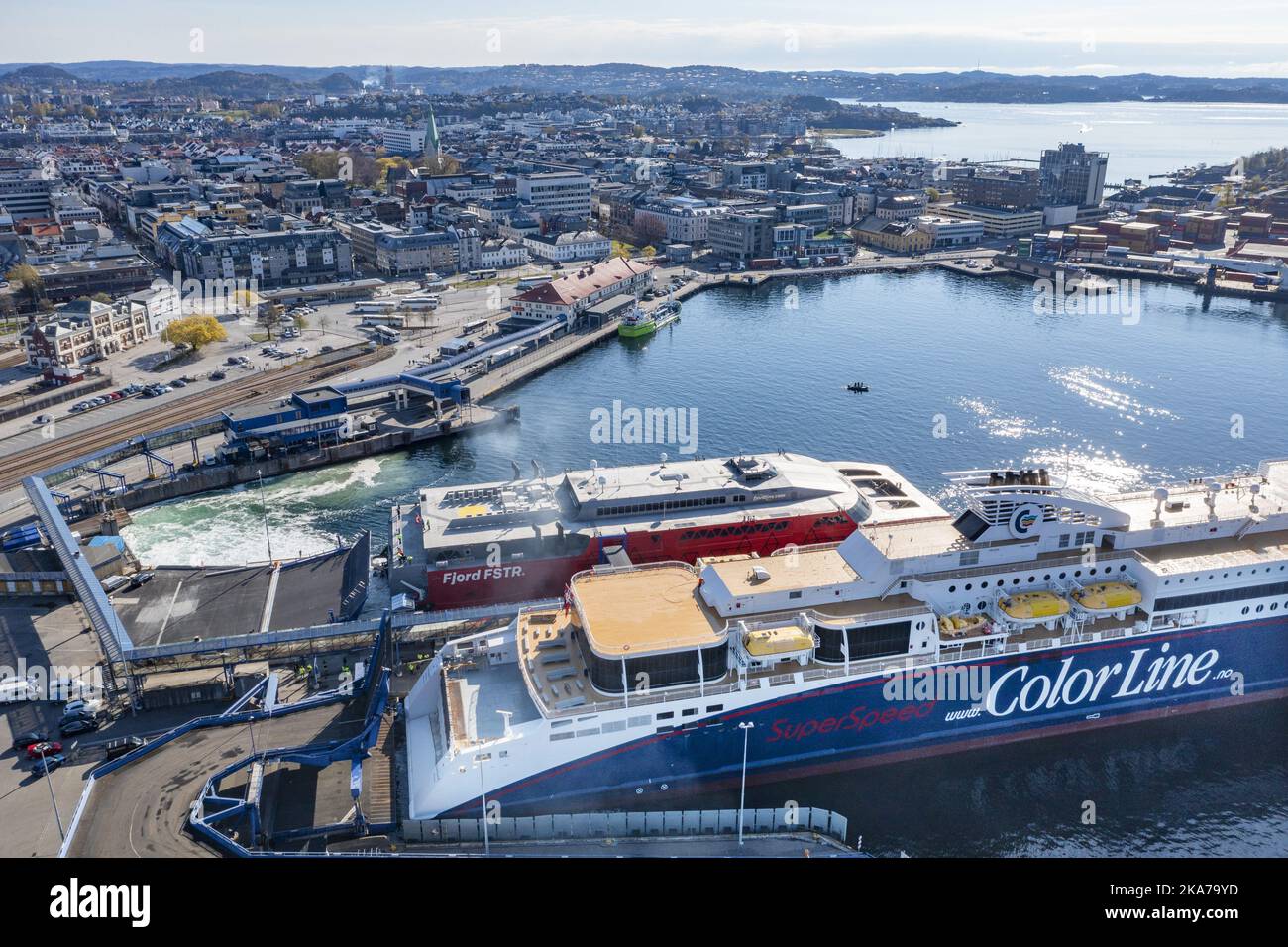 Kristiansand 20210507. Le nouveau catamaran Fjordline Fjord FSTR ...