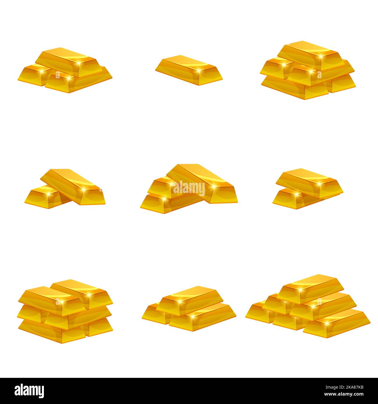 Stack gold bars icon cartoon Banque d'images vectorielles - Alamy