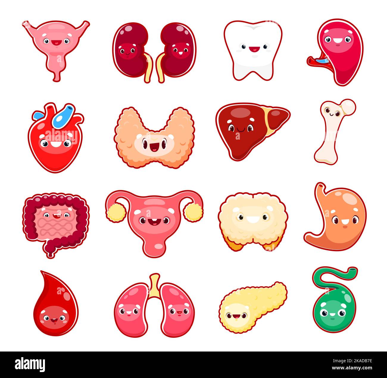 Caricature corps humain personnages d'organe, vecteur parties du corps ...