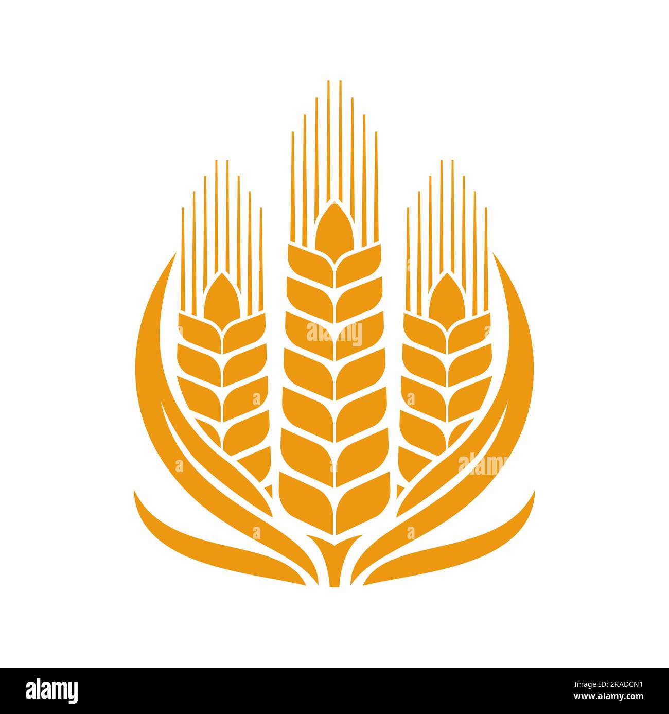 Icône blé, seigle et orge. Symbole minimaliste de l'agriculture ou ...