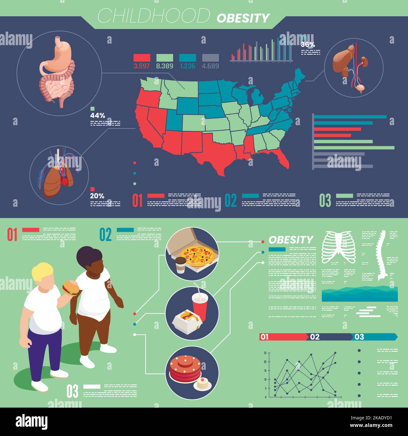 Childhood obesity illustration Banque d'images vectorielles - Alamy