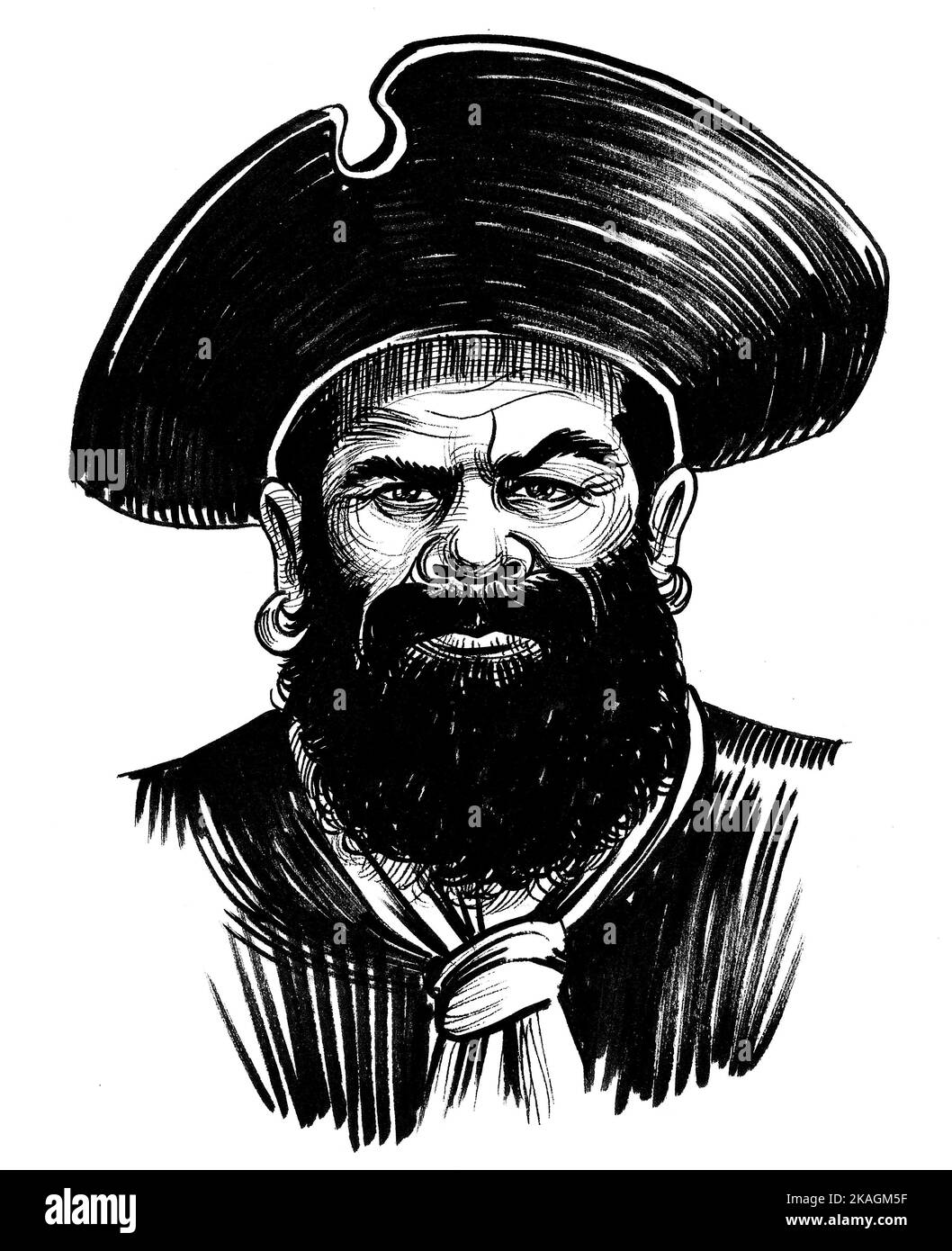 Dessin de pirate noir et blanc Banque d'images noir et blanc - Alamy