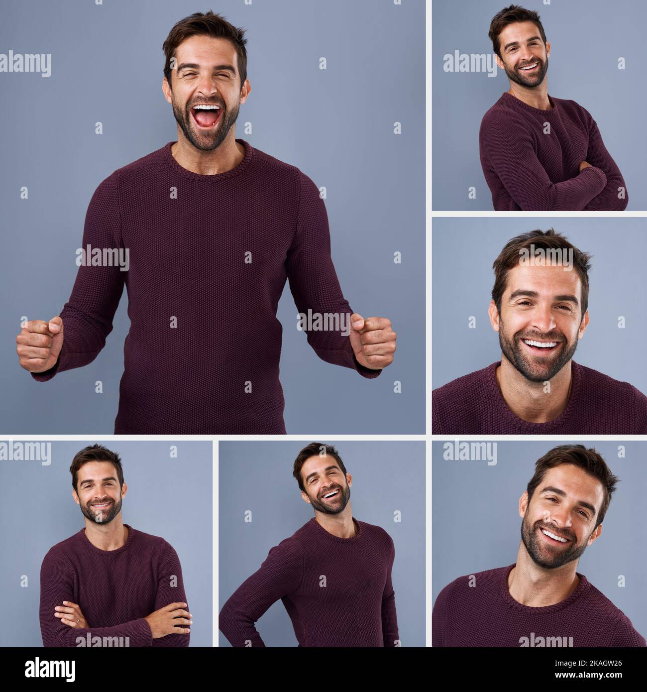 Les expressions du visage d'un homme Banque de photographies et d ...