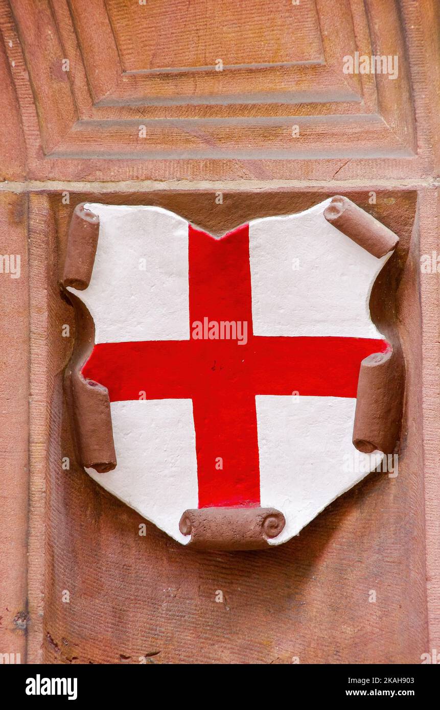 Armoiries montrant une croix rouge sur fond blanc, armoiries de la ...