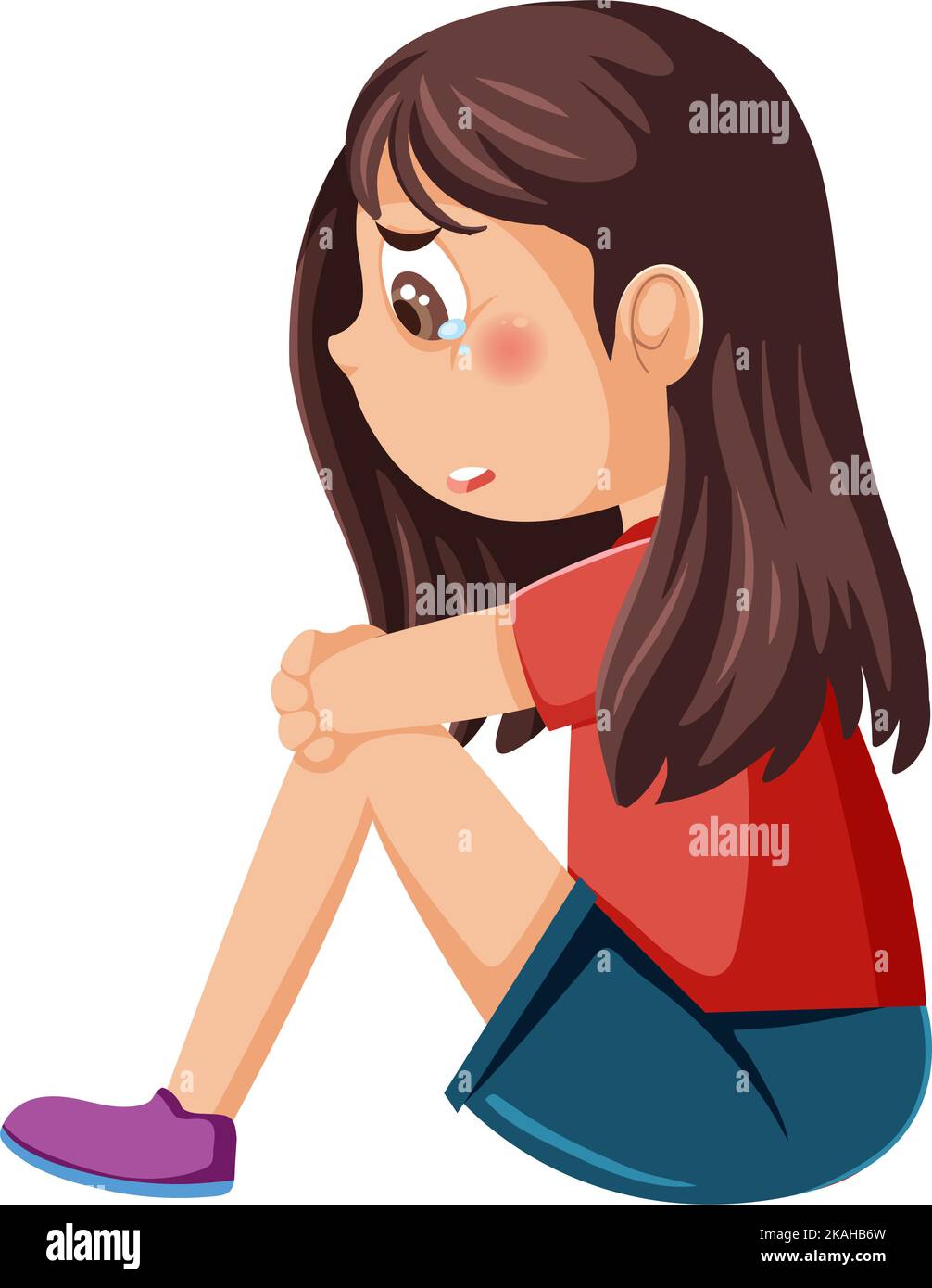 Dessin de femme qui pleure Banque d'images vectorielles - Alamy