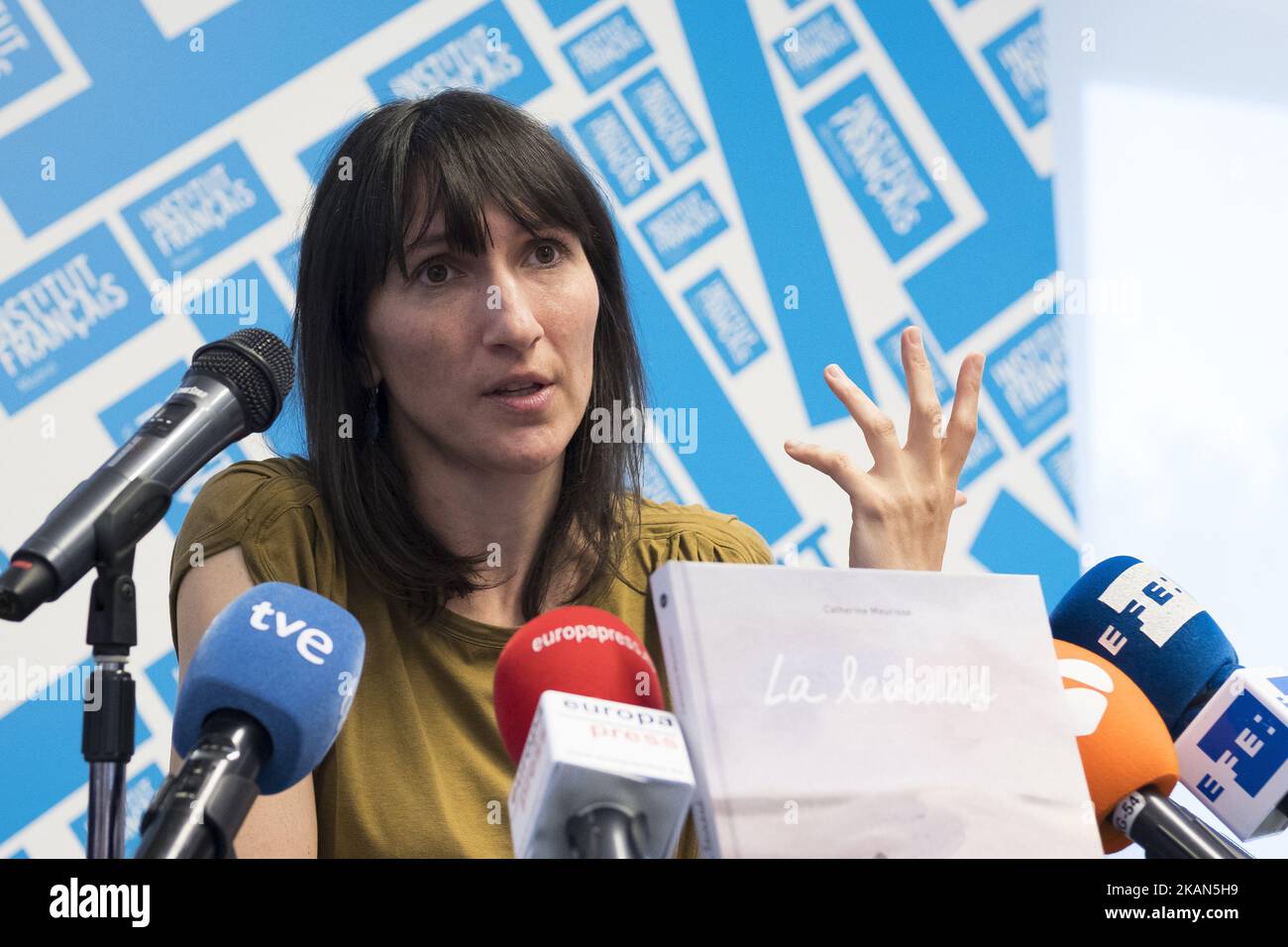 La caricaturiste française Catherine Meurisse lors de la présentation ...