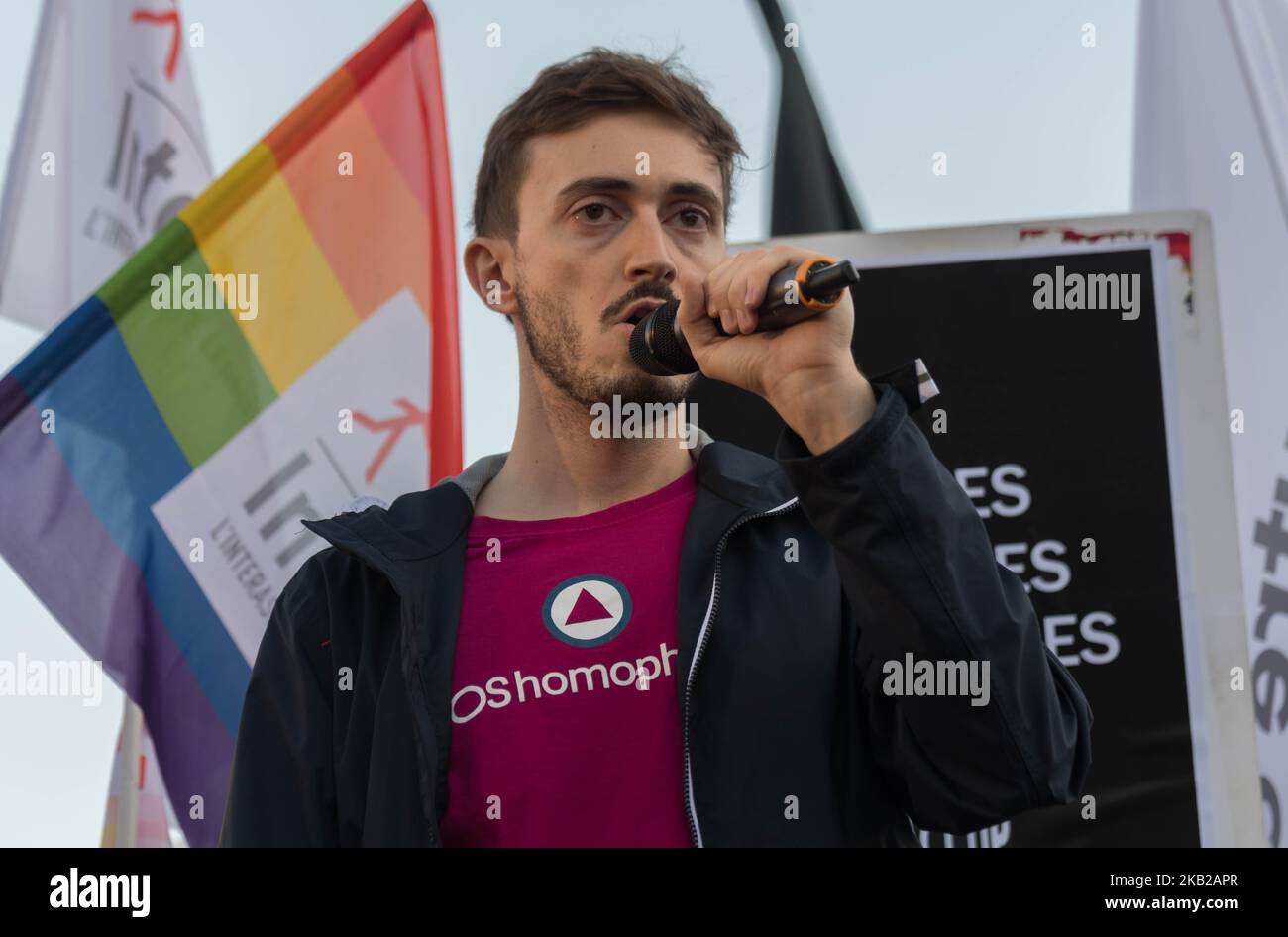 Joel Deumier, Président de SOS homophobie, parle à Paris, France, Le 21 ...