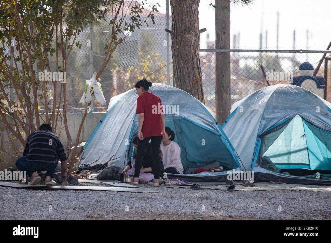 Tentes des nouveaux arrivants dans le camp de réfugiés de Diavata ...
