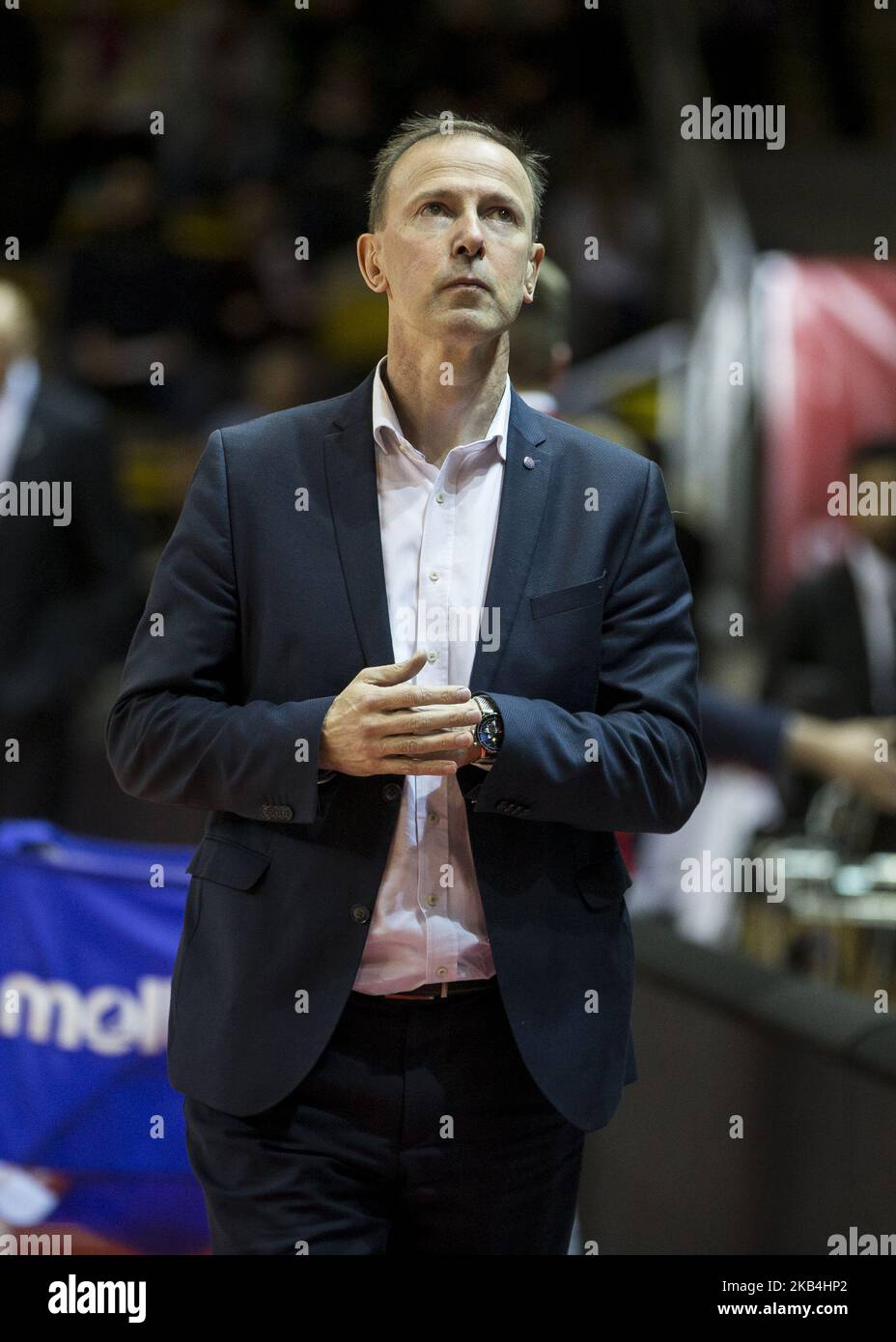 Vincent Collet, en action lors du match du groupe D de la Ligue des ...
