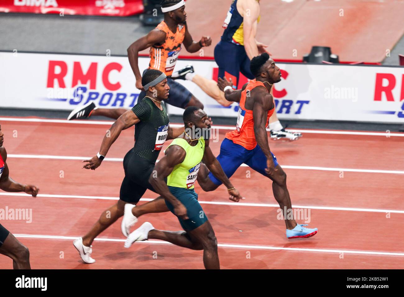 De gauche à droite : Ojie Edoburun (GBR), Sean Safo Antwi (GHA), Mike ...
