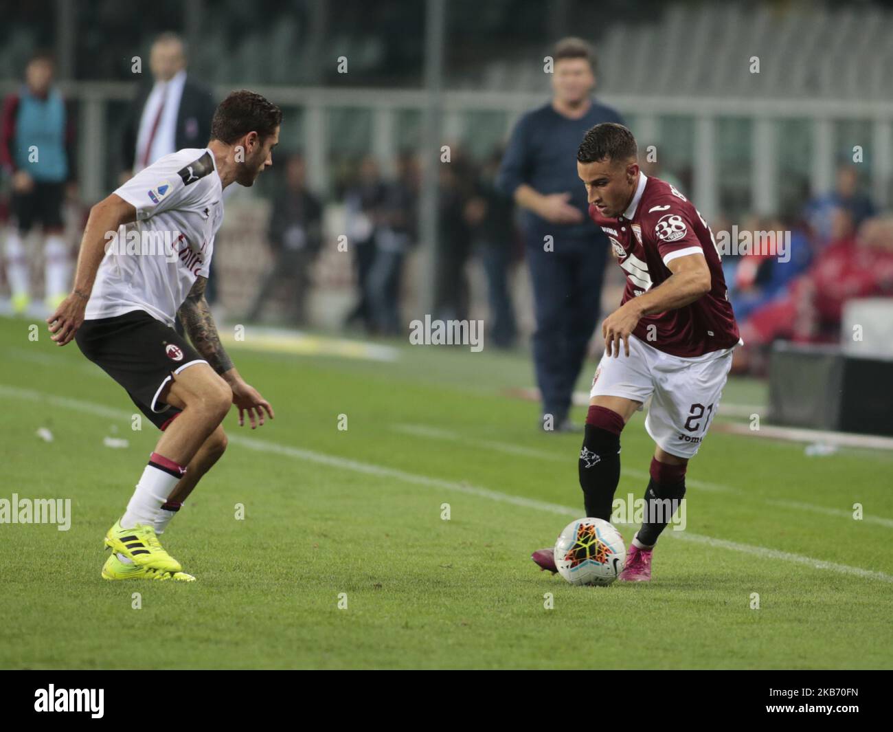 Alex Berenguer pendant la série Un match entre Turin et Milan, à Turin ...