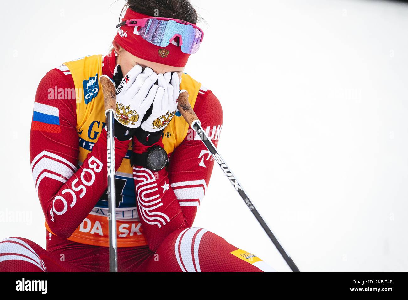 Yana Kirpichenko après le relais féminin 4x5.0 km de la coupe du monde de la FIS à Lahti ...