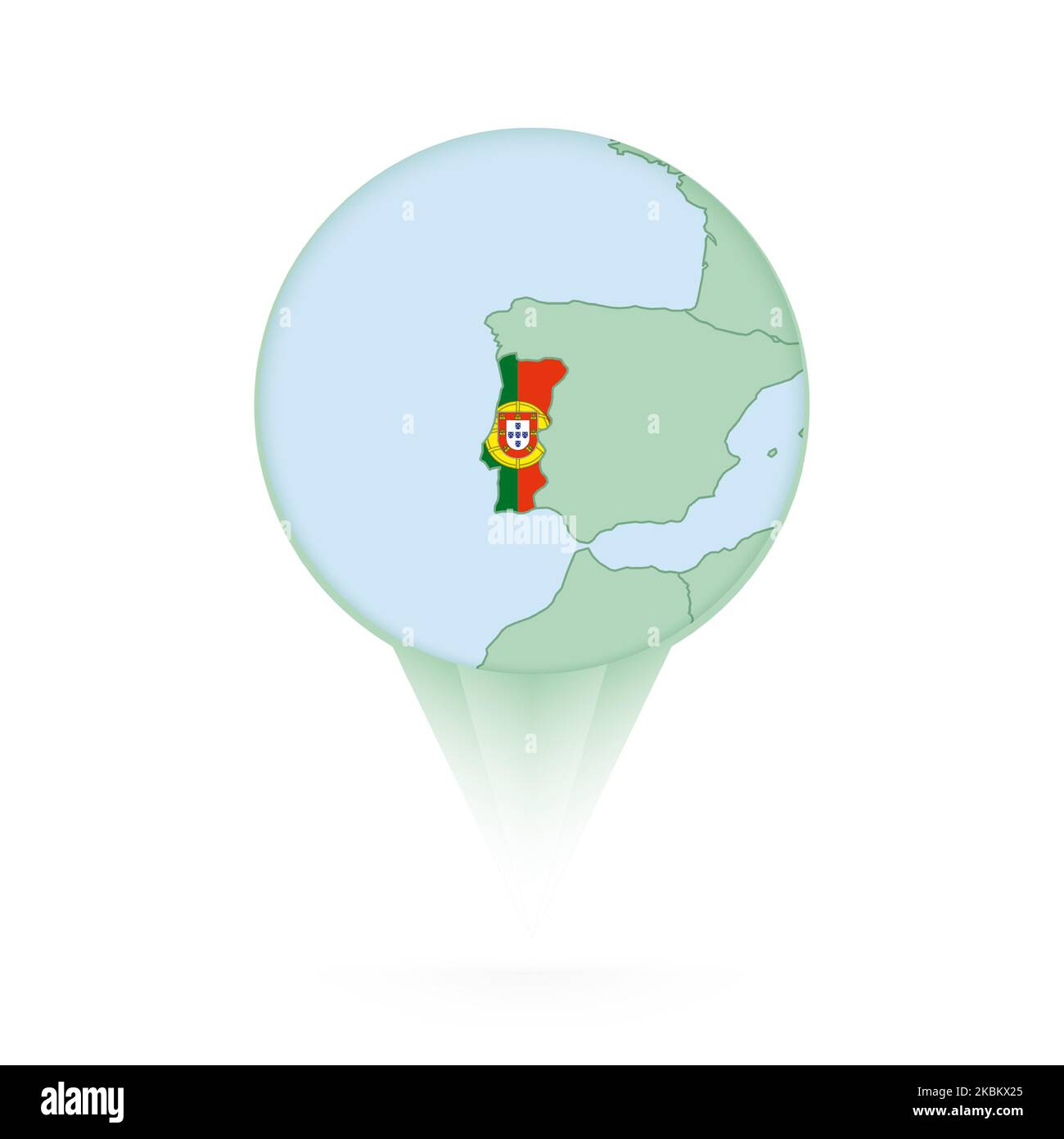 Carte du Portugal, icône élégante avec carte et drapeau du Portugal ...