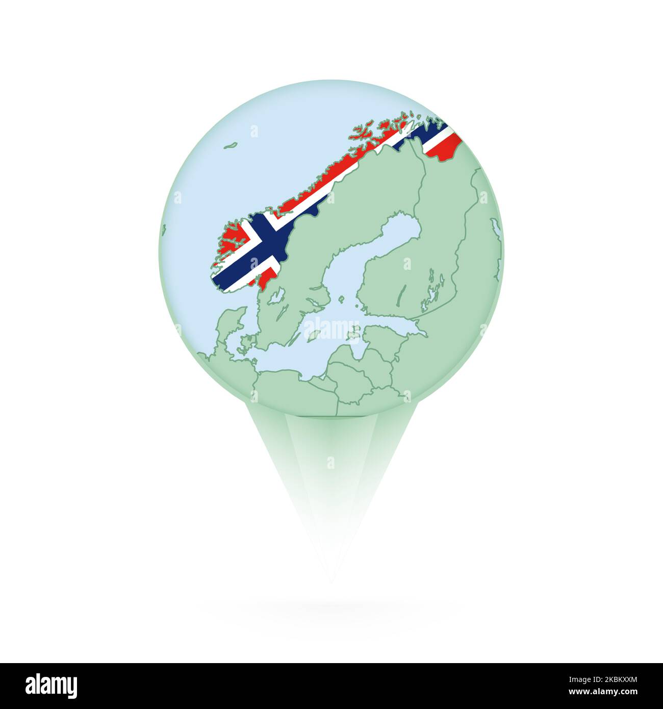 Carte de la Norvège, icône élégante avec carte et drapeau de la Norvège ...