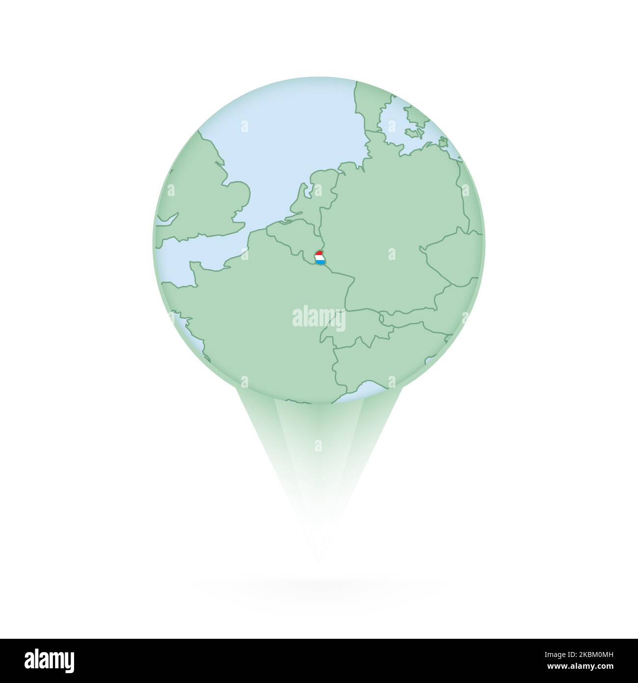 Carte du Luxembourg, icône élégante avec carte et drapeau du Luxembourg ...