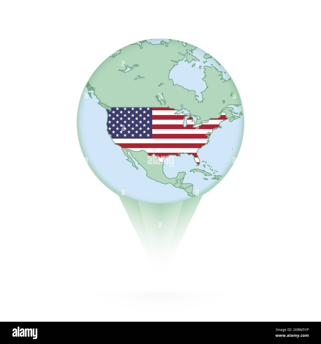 Carte des Etats-Unis, icône de situation élégante avec carte et drapeau ...