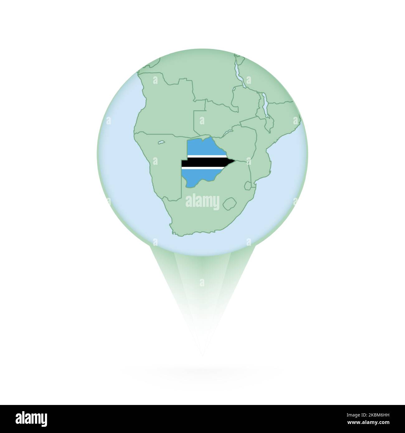 Carte du Botswana, icône élégante avec carte et drapeau du Botswana ...
