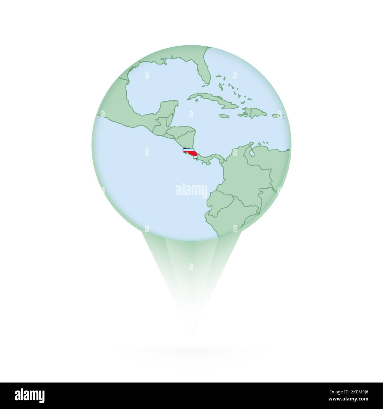 Carte du Costa Rica, icône élégante avec carte et drapeau du Costa Rica ...