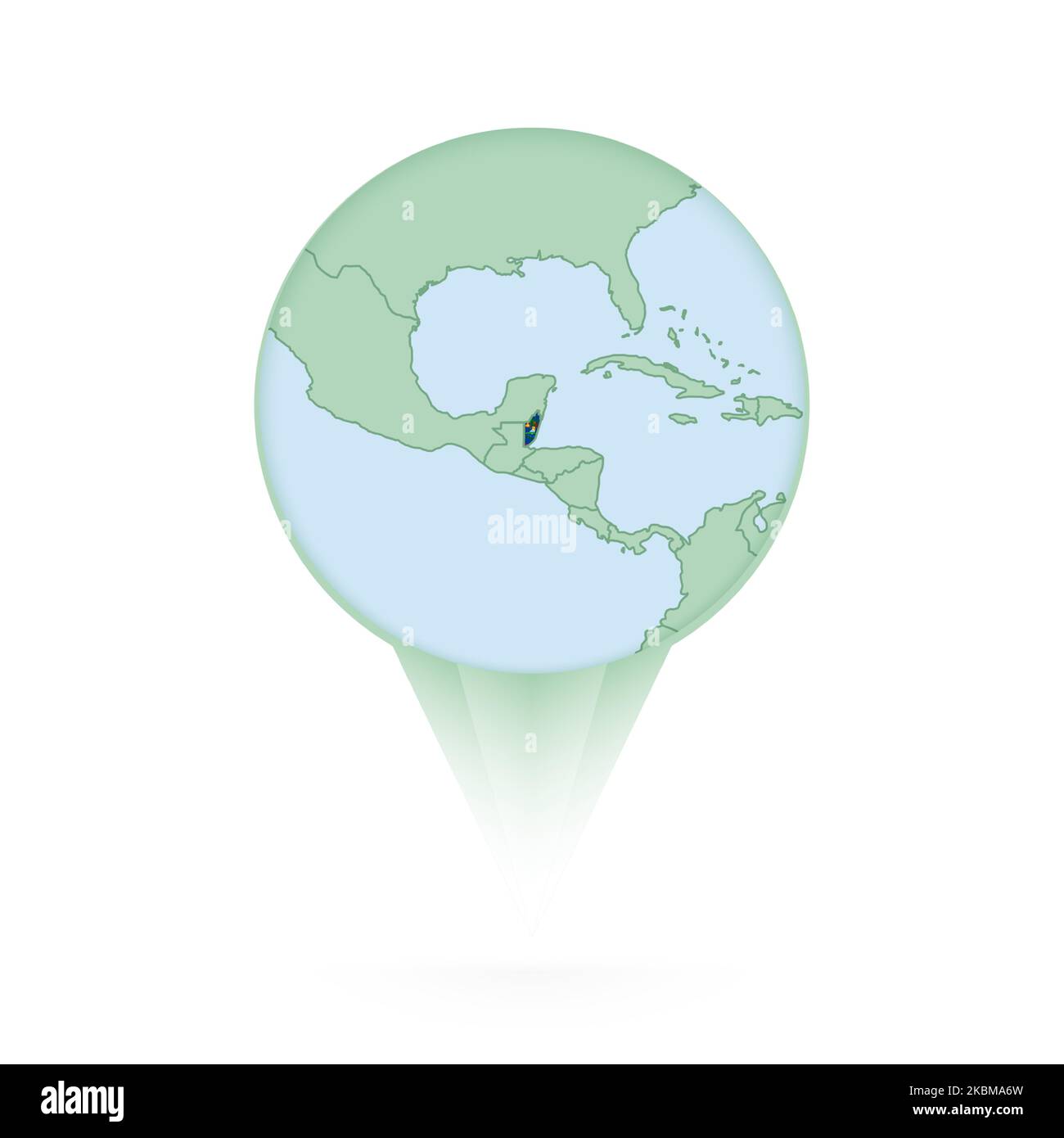 Carte du Belize, icône de situation élégante avec carte et drapeau du ...