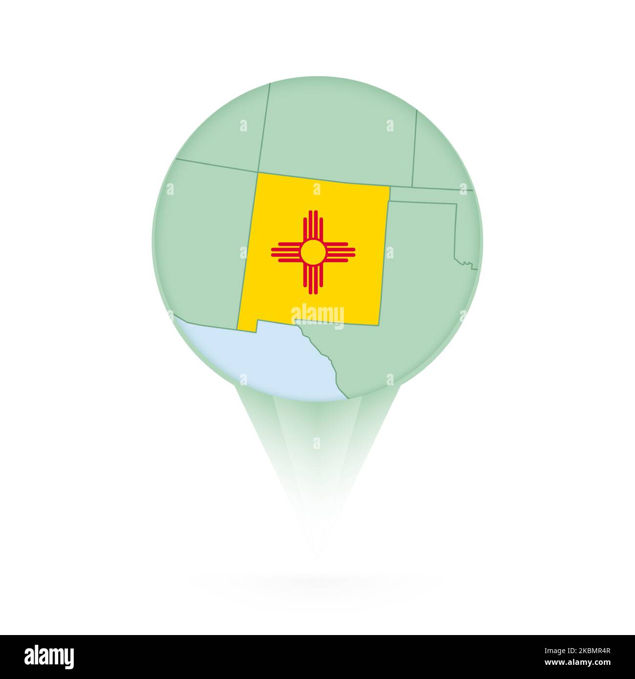 Carte du Nouveau-Mexique, icône de situation élégante avec carte et ...