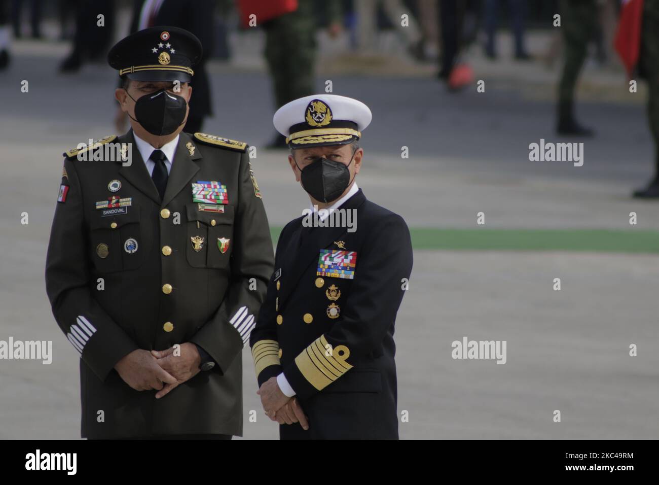 José Rafael Ojeda Durán, Secrétaire de la Marine, et Luis Cresencio ...