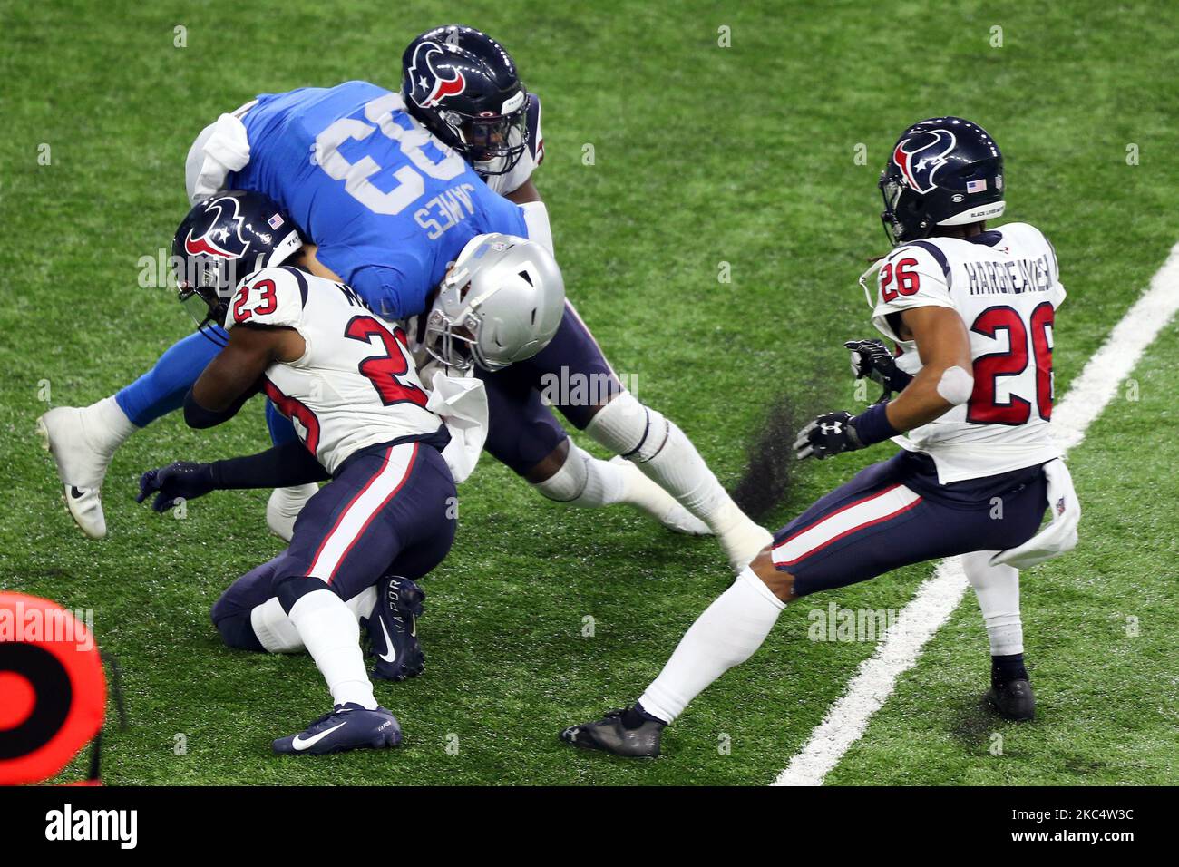 Houston Texans linebacker Tyrell Adams (50) et Houston Texans sécurité ...