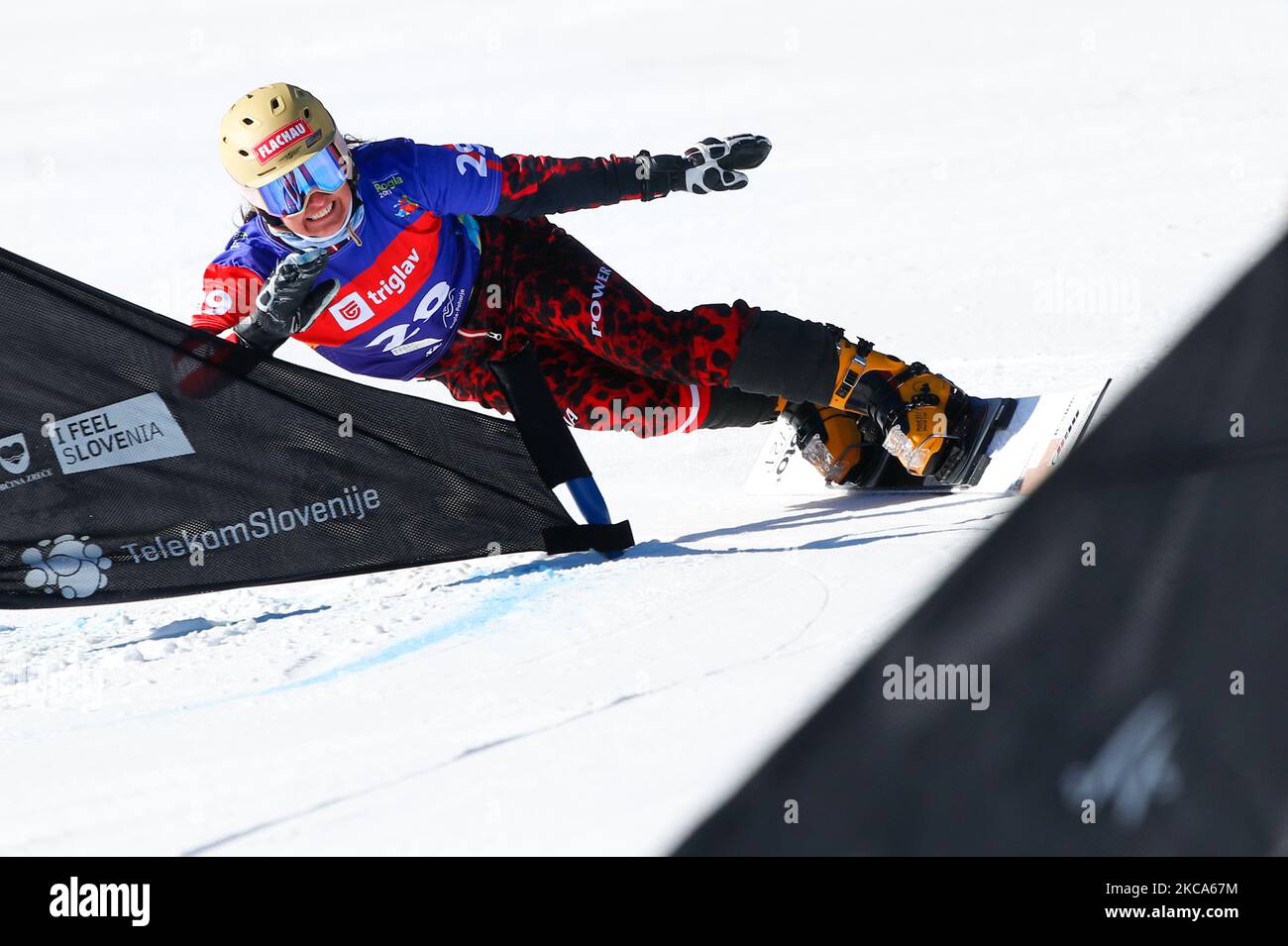 CELJE, SLOVENIJA - FÉVRIER 01:Claudia Riegler, d'Autriche, participe à ...
