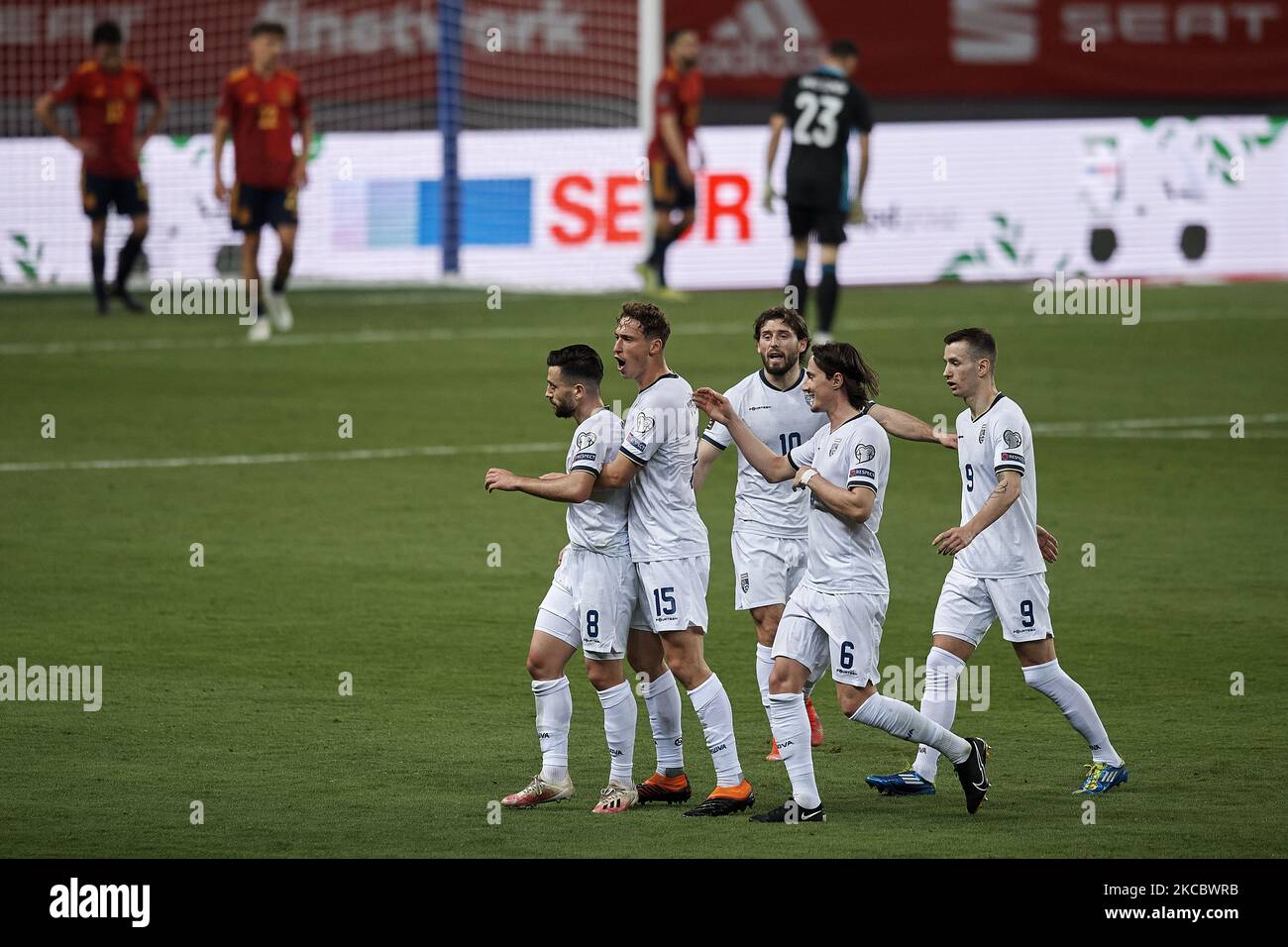 Besar Halimi (SV Sandhausen) du Kosovo célèbre son premier but lors de ...