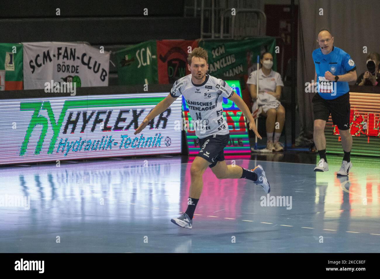 HAMPUS WANNE de Flensburg réagit lors du match DE HANDBALL-Bundesliga ...