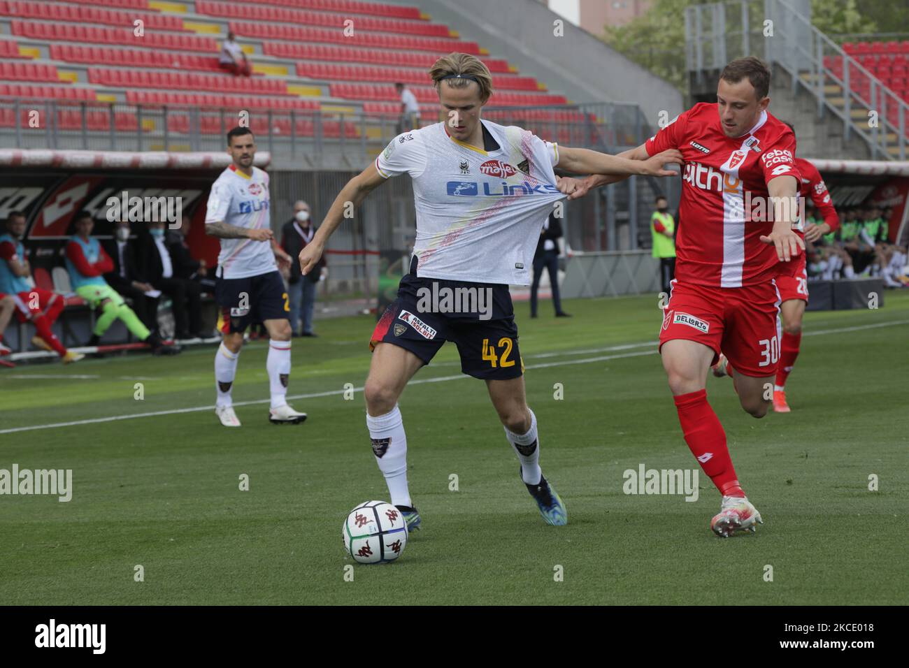 Morten Hjulmand de US Lecce en action pendant le match de la série B ...