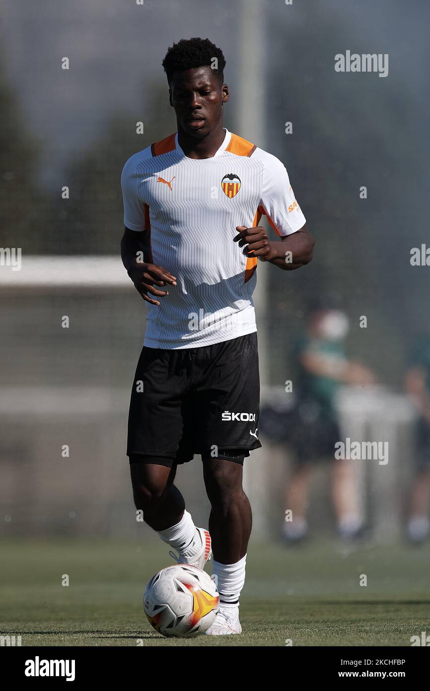 Yunus Musah de Valence pendant l'échauffement avant le match amical d ...