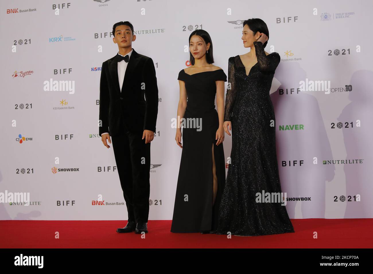 Acteur Yoo Ah in, actrice Kim Shin Rock, actrice Kim Hyun Joo pose pour ...