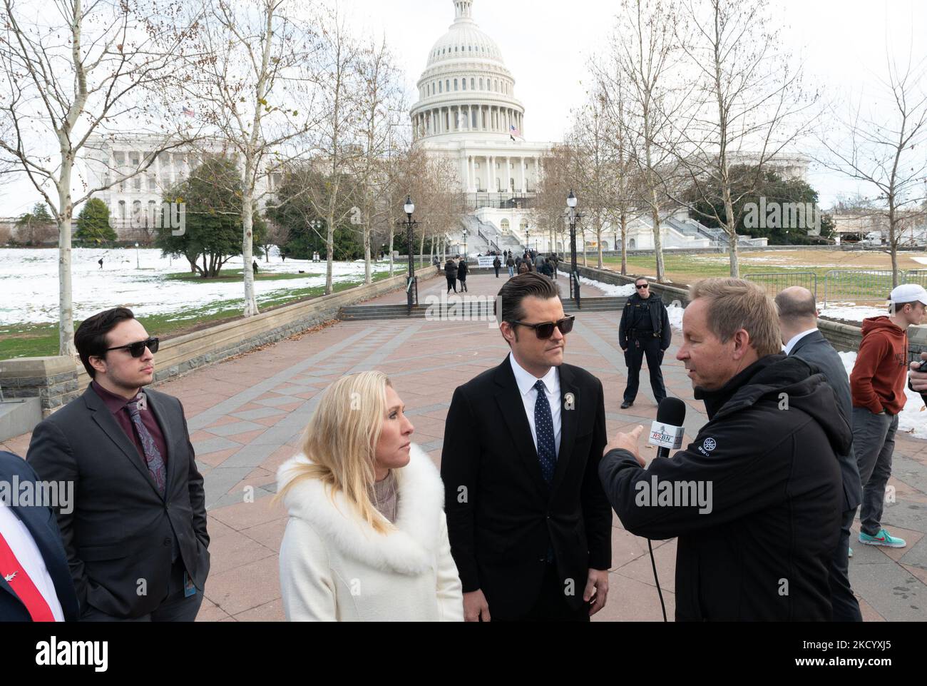 REPS. Marjorie Taylor Greene et Matt Gaetz, tiennent une entrevue ...