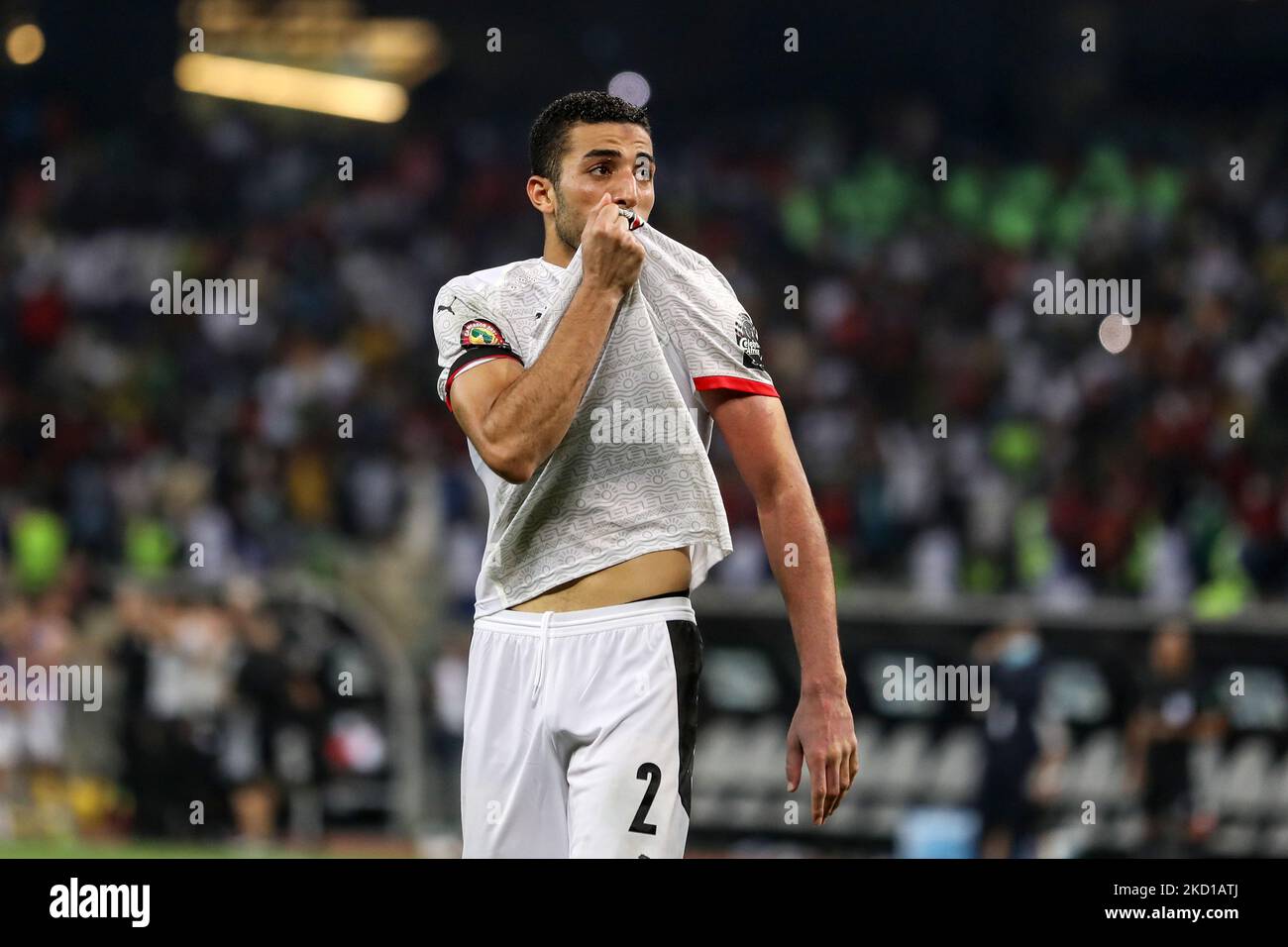 (2) Mohamed Abdelmonem de l'équipe égyptienne après sa balle de pénalité à la coupe d'Afrique ...