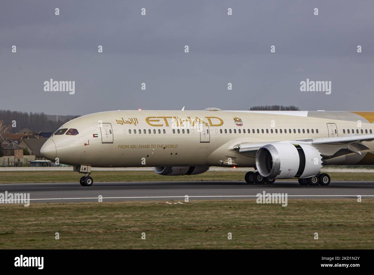 Gros plan sur la partie avant de l'avion avec les ailes, le moteur à ...