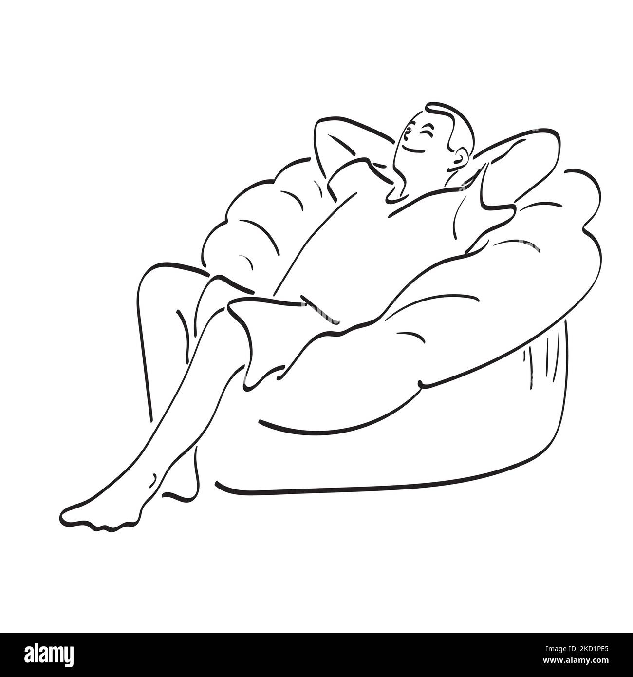 homme se reposant sur sa chaise à la maison illustration vecteur main ...