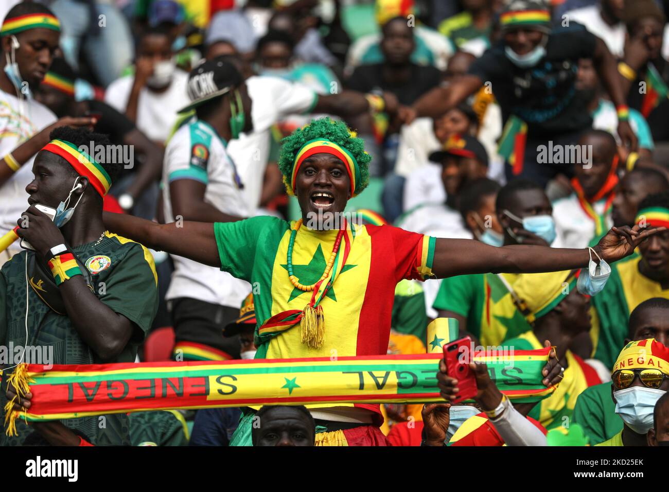 Les fans de l'équipe du Sénégal avant le match de football final de la ...
