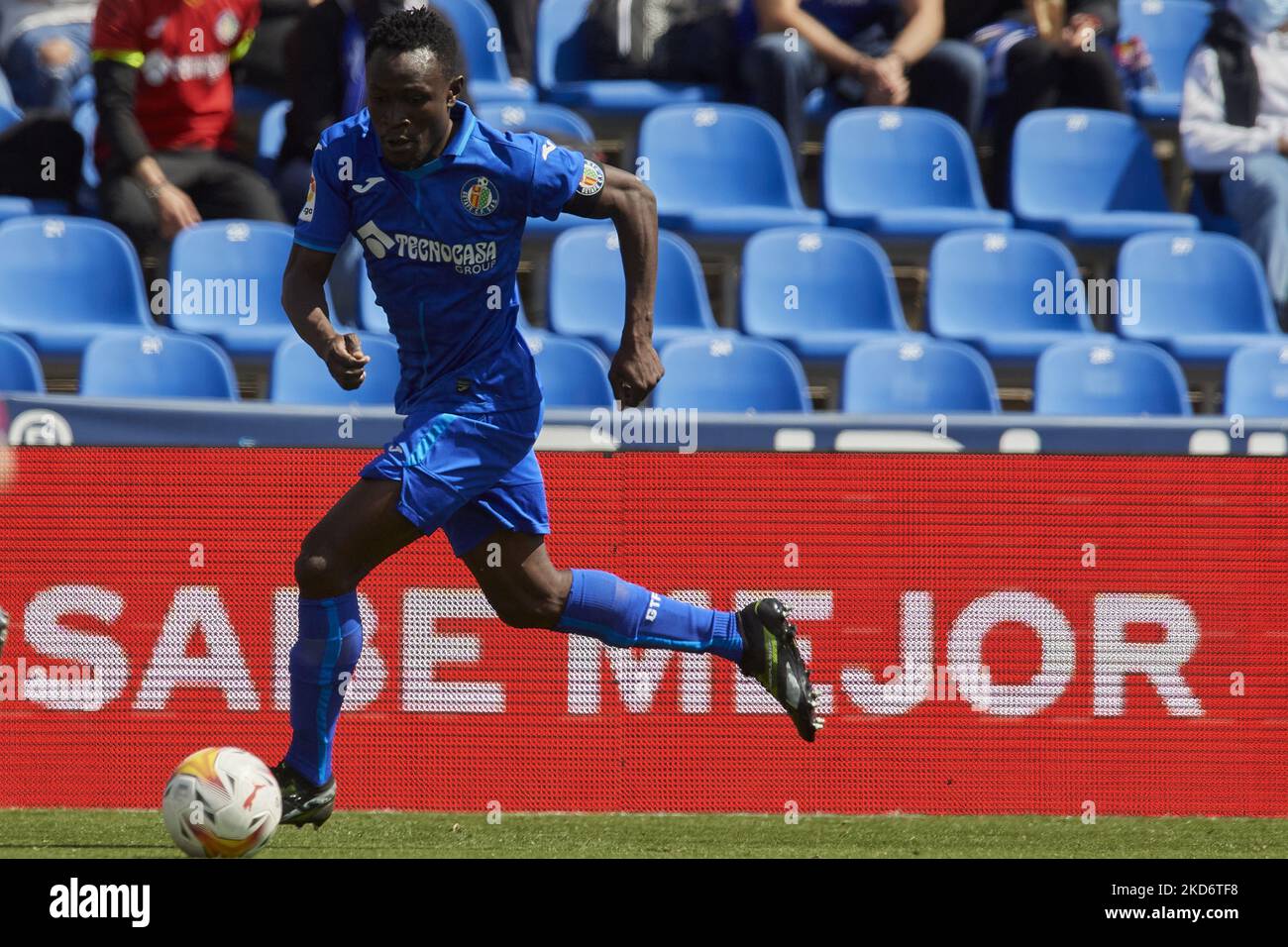 Djene de Getafe pendant le match de la Liga Santander entre Getafe CF ...