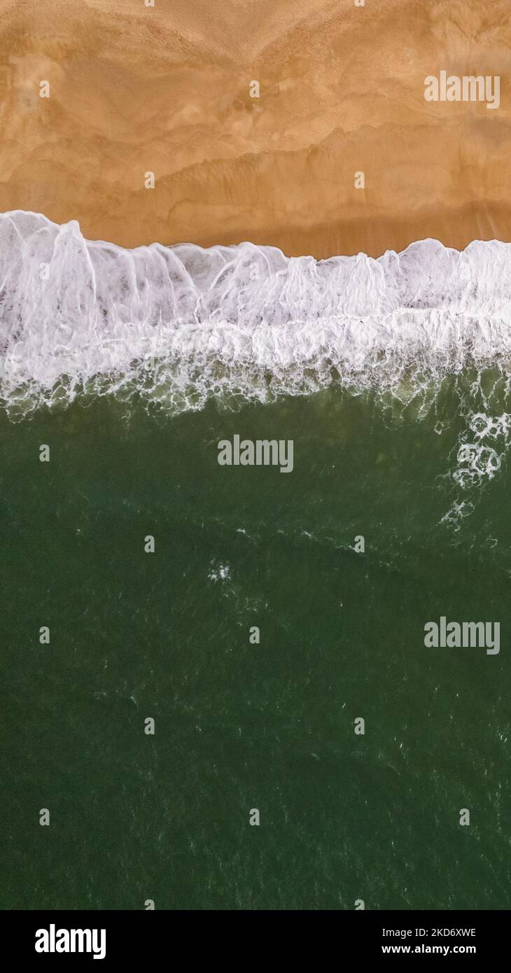 Une vue drone de Nazare, Portugal, sur 1 avril 2022. Nazaré, en ...