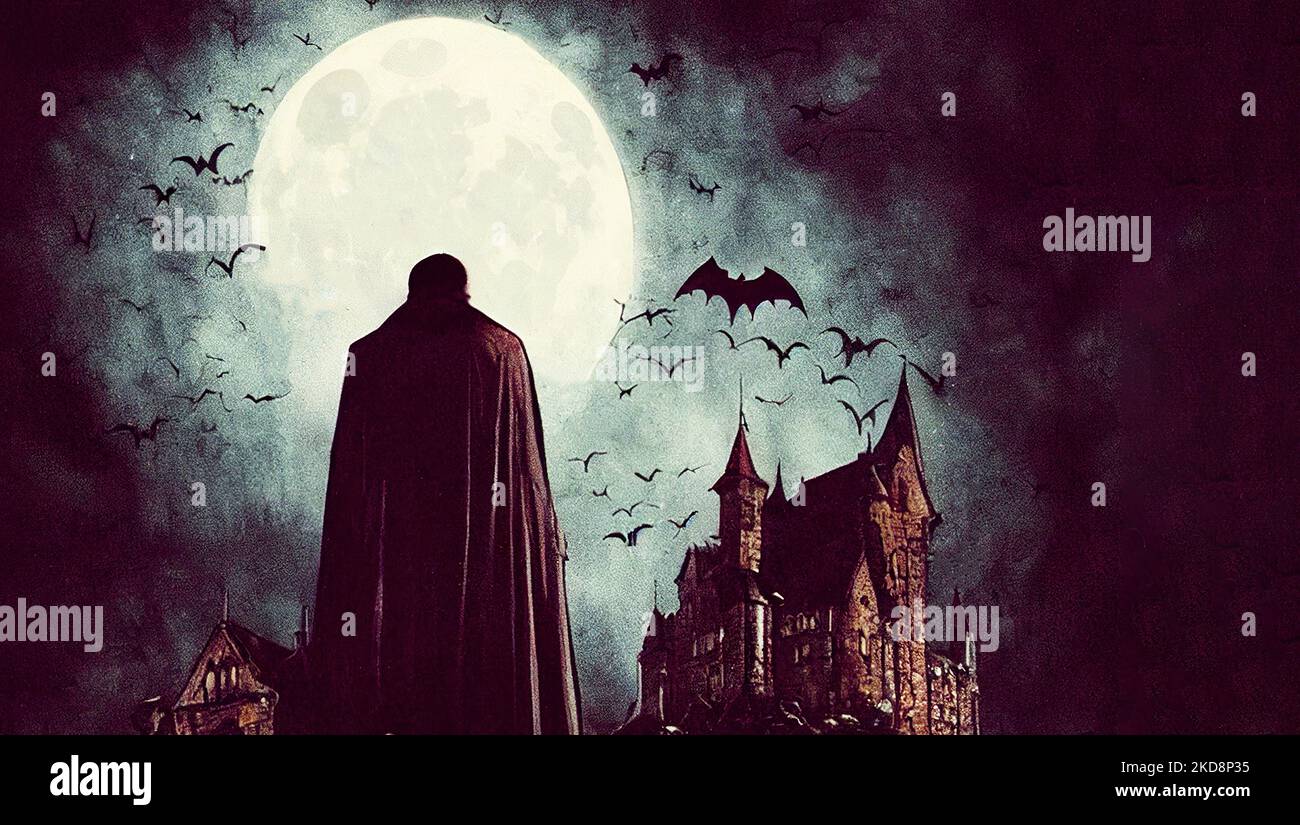 Une illustration de la légende de Dracula sous le château de Dracula ...