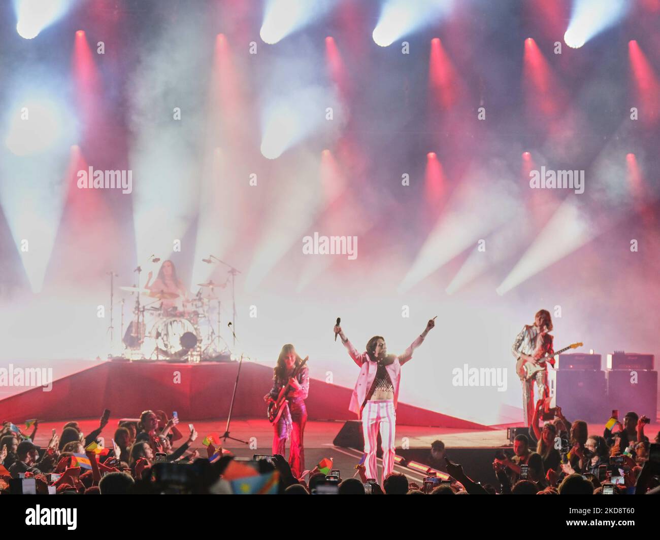 Maneskin pendant la chanteuse italienne concert de musique Maneskin ...